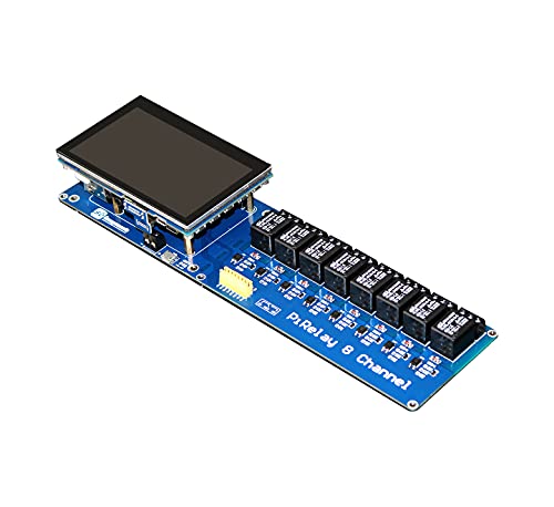 PiRelay 8 Power Relay Module for Raspberry Pi with 4.3inch HDMI LCD, 8 Channel Relay Shield for Raspberry Pi, Relay HAT Expansion Relay Board for Raspberry Pi 4B/3B+/3B/2B/B+/A+