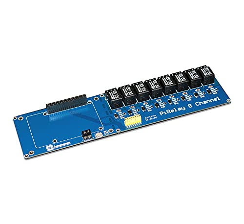 PiRelay 8 Power Relay Module for Raspberry Pi with 4.3inch HDMI LCD, 8 Channel Relay Shield for Raspberry Pi, Relay HAT Expansion Relay Board for Raspberry Pi 4B/3B+/3B/2B/B+/A+