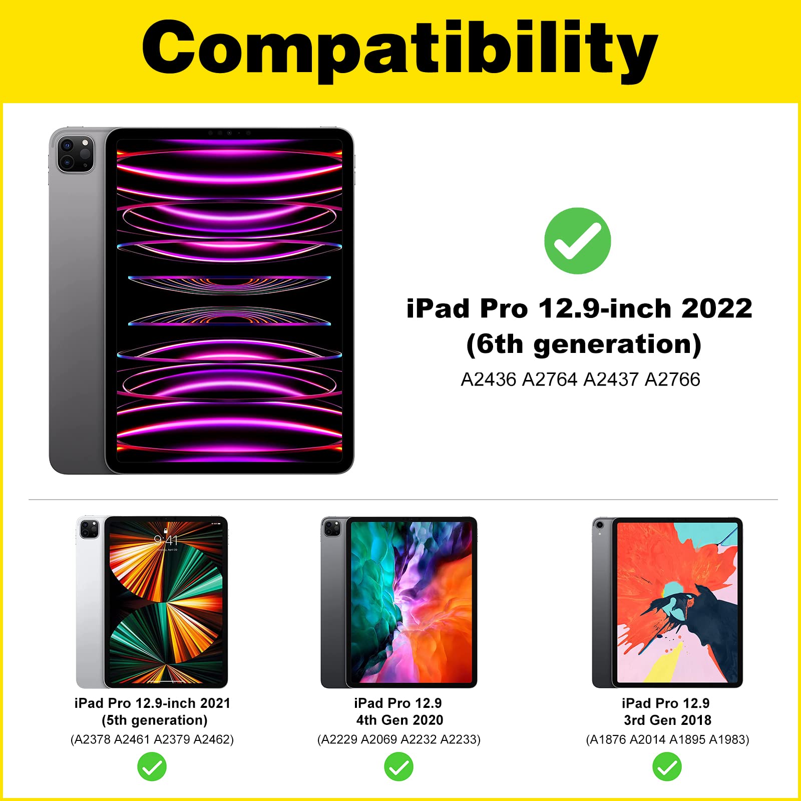 ProCase for iPad Pro 12.9 Inch 6th 5th 4th 3rd Gen 2022 2021 2020 2018 Screen Protector, Matte Tempered Glass Anti-fingerprint Film Guard for iPad Pro 12.9 6 5 4 3