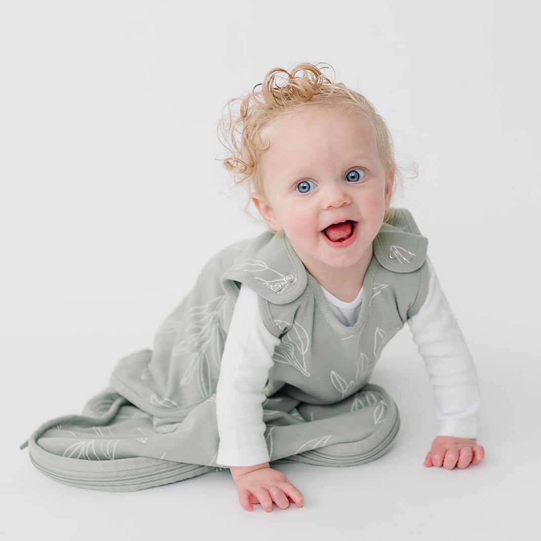 Woolino Merino Wool Ultimate Baby Sleep Sack - 4 Season Baby Wearable Blanket - Two-Way Zipper Adjustable Sleeping Bag for Babies and Toddlers - Universal Size (2-24 Months) - Sage