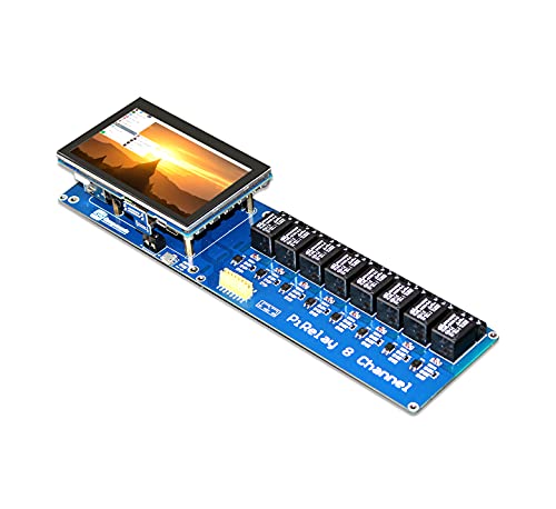 PiRelay 8 Power Relay Module for Raspberry Pi with 4.3inch HDMI LCD, 8 Channel Relay Shield for Raspberry Pi, Relay HAT Expansion Relay Board for Raspberry Pi 4B/3B+/3B/2B/B+/A+