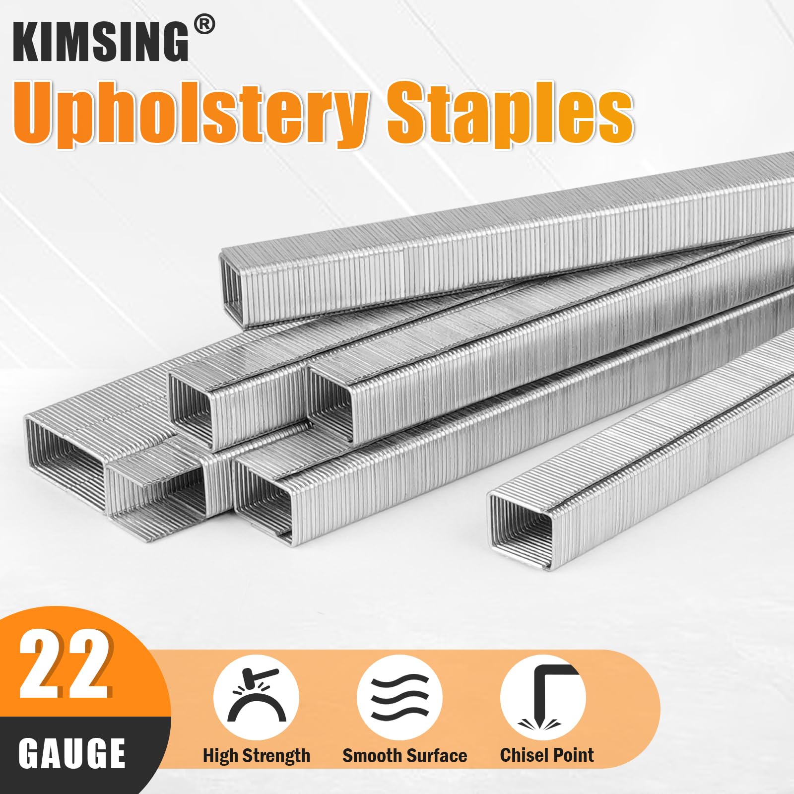 Kimsing 7110 22 Gauge 71 Series Galvanized Upholstery Staples, 3/8-inch Crown 3/8-inch Leg Length, Fasteners for Fine Wire Stapler (1 Box)