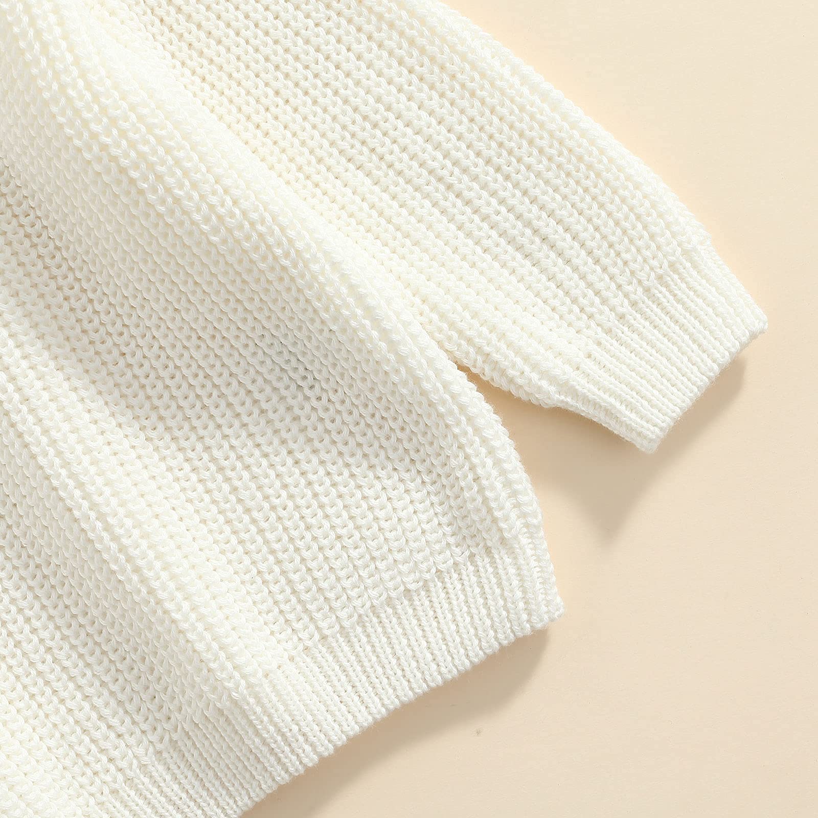 Infant Toddler Baby Girl Boy Knit Sweater Pullover Sweatshirt Warm Long Sleeve Shirt Tops Knitted Fall Winter Clothes (White, 2-3T)