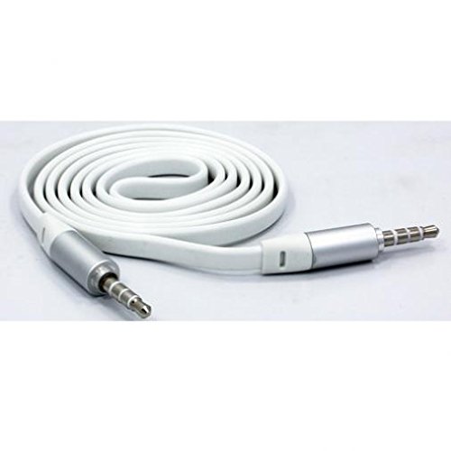 Aux Cable 3.5mm Adapter Car Stereo Aux-in for Nord N200 5G Phone, Audio Cord Speaker Jack Wire Flat White Compatible with OnePlus Nord N200 5G Model