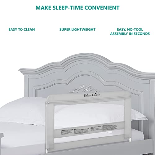 Dream On Me Lilibet Mesh Safety Bed Rail in Grey for Twin, Full and Queen Size Bed, Bed Rail for Toddler