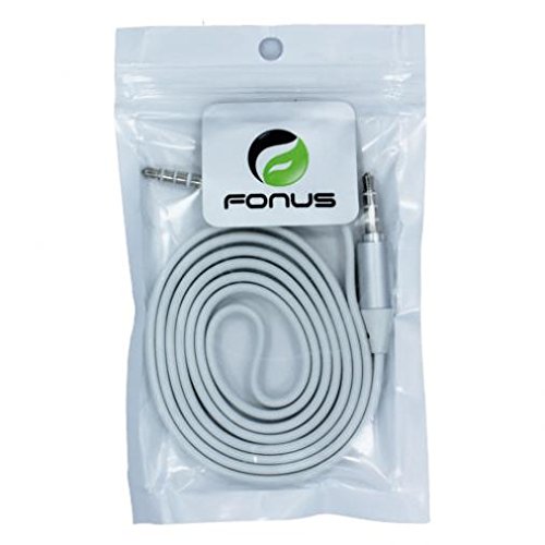 Aux Cable 3.5mm Adapter Car Stereo Aux-in for Nord N200 5G Phone, Audio Cord Speaker Jack Wire Flat White Compatible with OnePlus Nord N200 5G Model