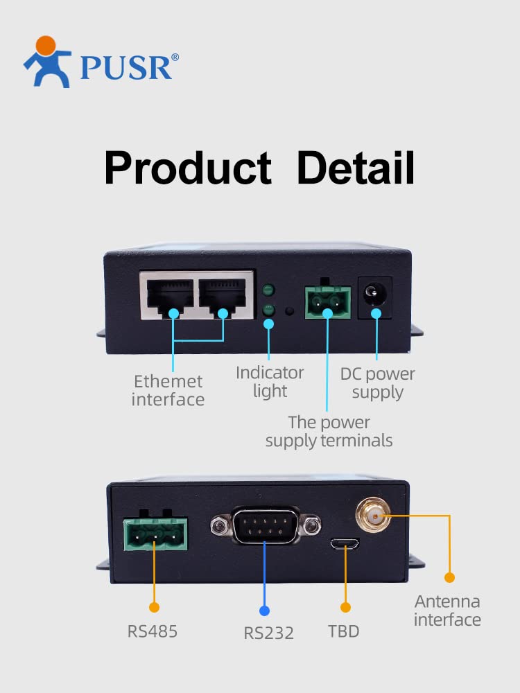 PUSR Industrial WiFi to 2 Ports Ethernet to Serial Converter Supports modbus RTU to TCP rs232 rs485 to WiFi ethernet Server USR-W630