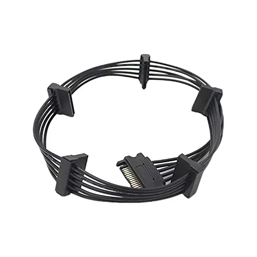 pingping 15 PIN Sata Power Splitter(2Packs), 15 Pin Sata to 5 Sata Power Splitter Adapter Cable- 21 Inches
