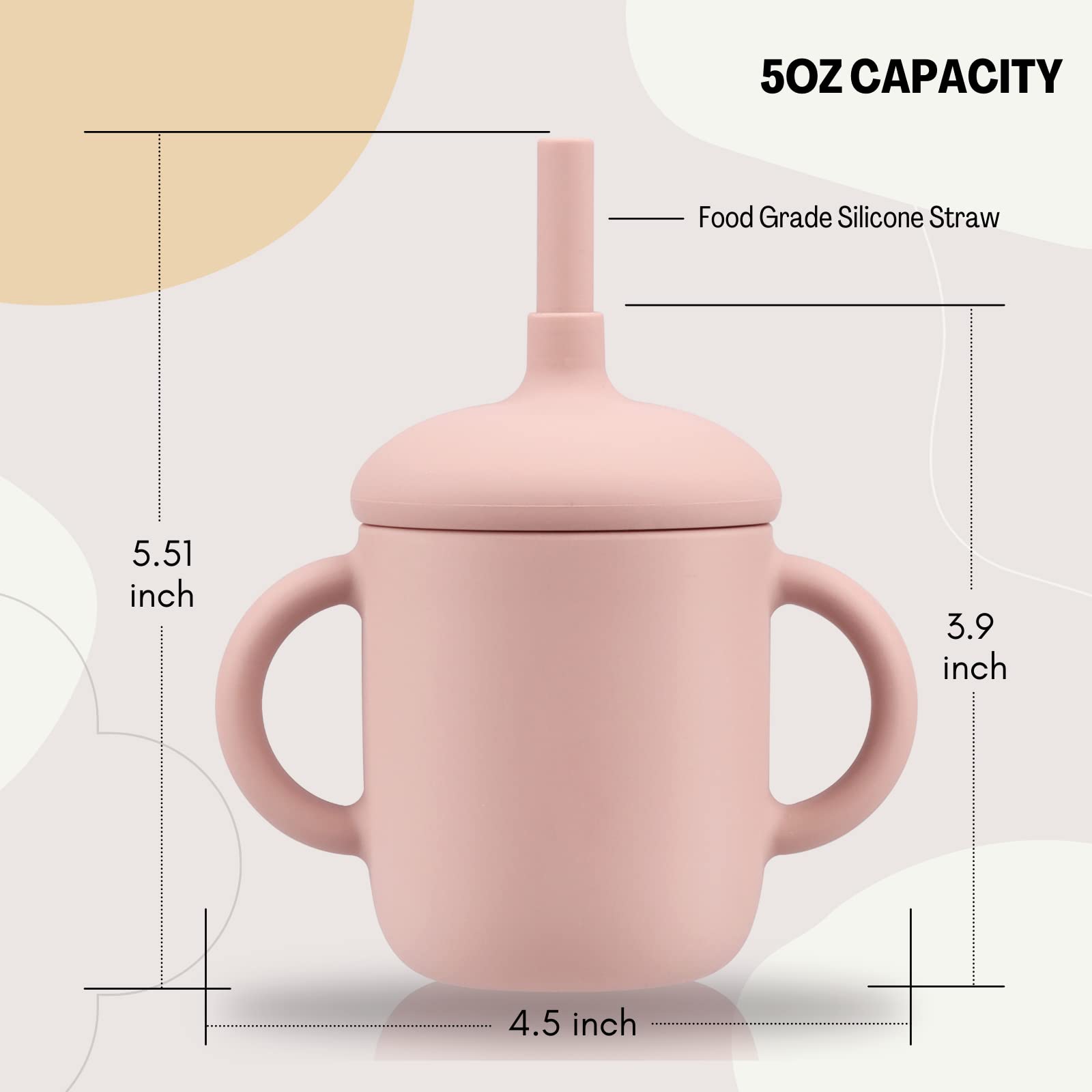 Mintlyfe Toddler Cups Silicone Training Sippy Cups with Straw Lid