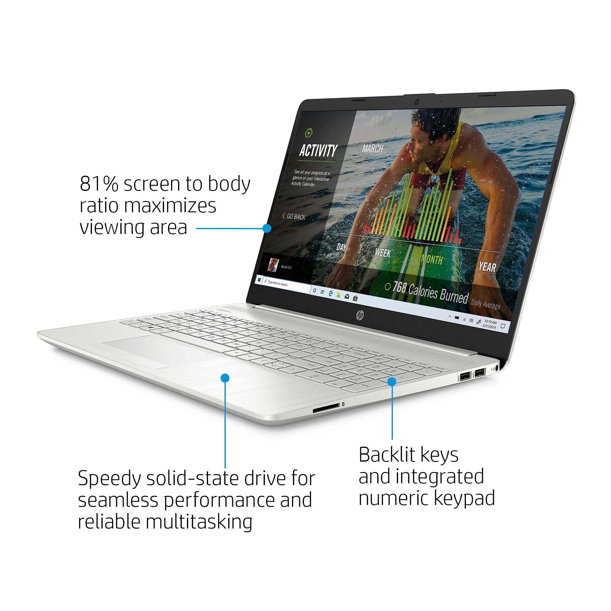 HP Newest Premium Laptop: 15.6" HD MicroEdge Touchscreen, 11th Gen Intel 4-Core i5-1135G7(Turbo Upto 4.2GHz), 12GB RAM, 1TB SSD, Iris Xe Graphics, WiFi, HDMI, Webcam, USB-C, Backlit-KYB, Win10H, TF