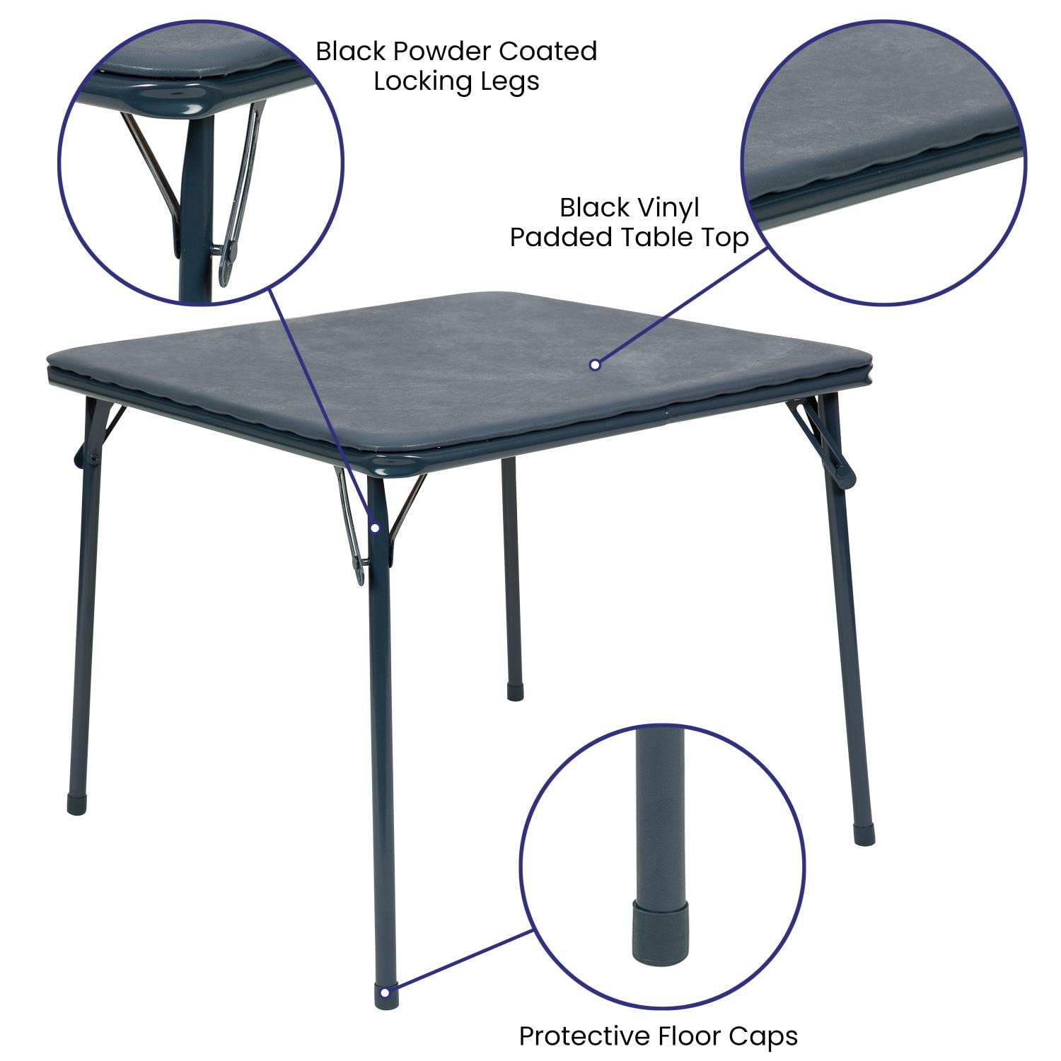 Flash Furniture Kids Game and Activity Table Sets, Navy 20.25 x 24 x 24