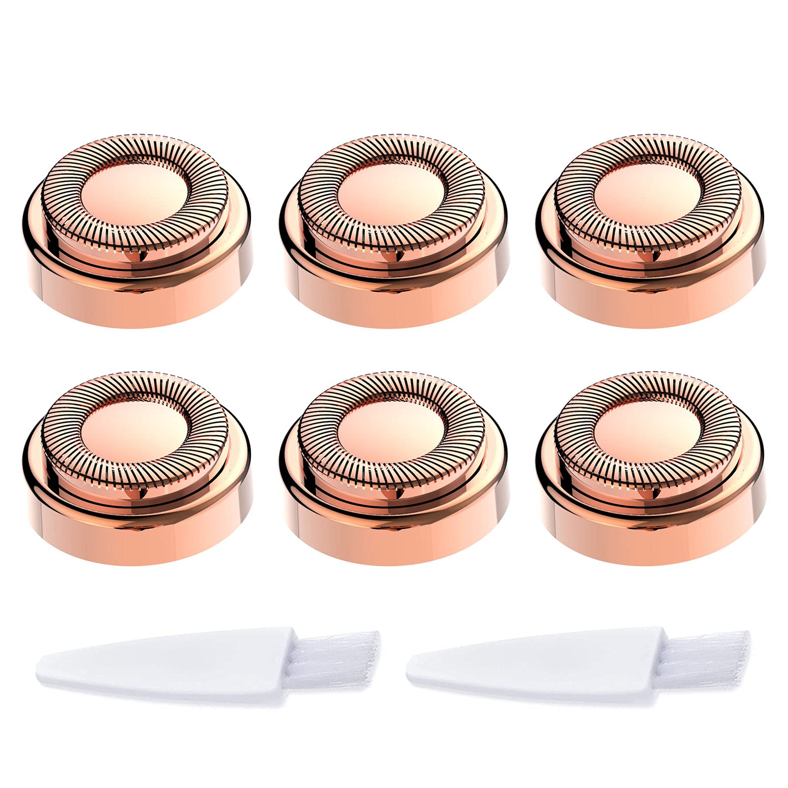 6PCS LinMei Replacement Heads Compatible for GEN 1 Finishing Touch Flawless Women's Painless Hair Remover with Cleaning Brushes