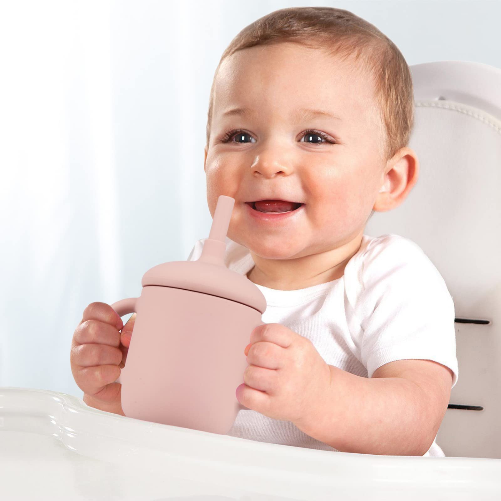 Mintlyfe Toddler Cups Silicone Training Sippy Cups with Straw Lid