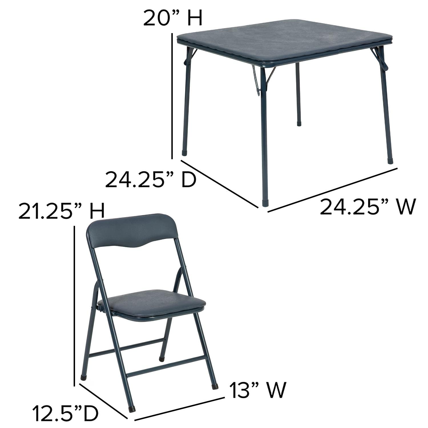 Flash Furniture Kids Game and Activity Table Sets, Navy 20.25 x 24 x 24