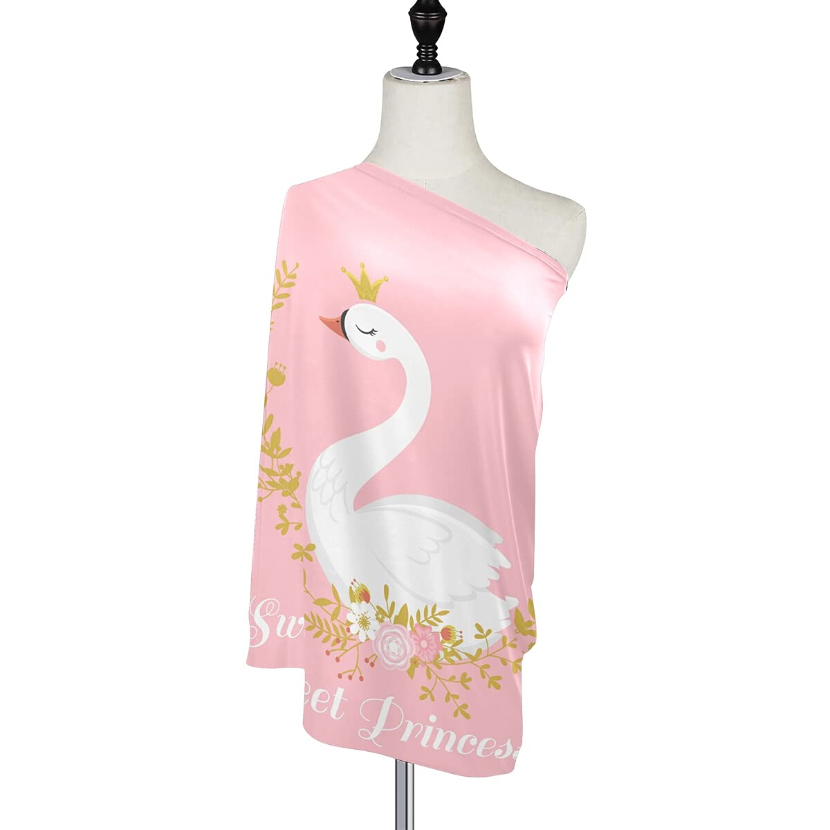 Cute Swan Princess Baby Car Seat Covers Canopy Nursing Cover Breastfeeding Scarf Soft Breathable Stretchy Coverage Infant Stroller Cover Multi Use for Boys Girls Babies