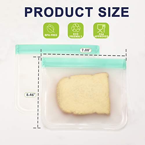 Meetall 12Pack Reusable Freezer Bags Resilient Leakproof Bags for Sandwich Snacks and Meal Prep Extra Thick Durable Locking Seal Press Bag for Freshness BPA FREE