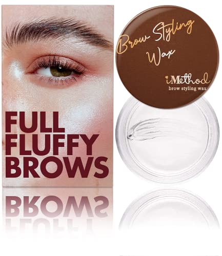 iMethod Eyebrow Wax - Brow Styling Wax for Feathered & Fluffy Brows, Clear Brow Gel, Brow Soap, Waterproof Eyebrow Makeup, Brow Lamination Effect