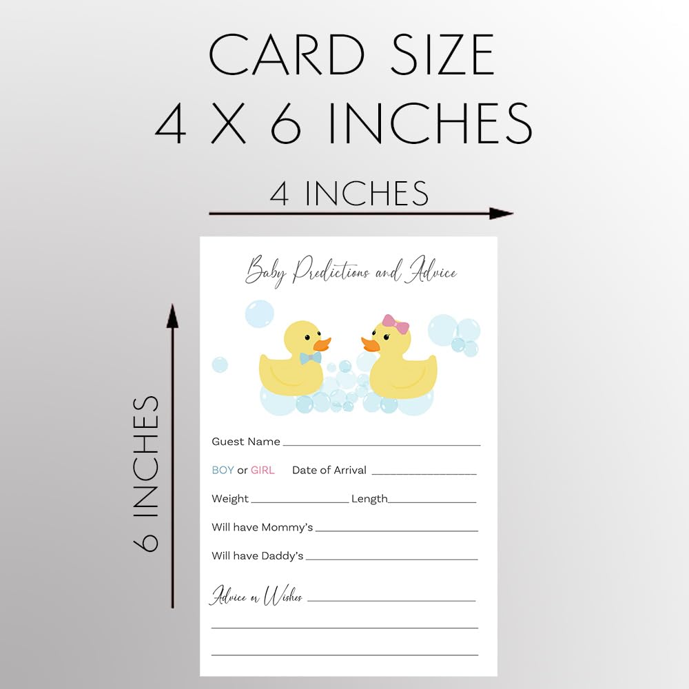 Predictions Cards Gender Reveal Rubber Ducky What The Duck Girl Or Boy Cards Games (24 count)