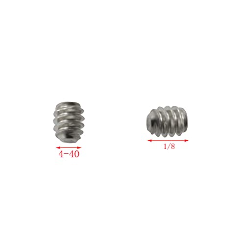 BAIRONG 25pcs 4-40 x 1/8" Stainless Steel Allen Head Hex Hexagon Socket Set Screws Cup Point with Hex Key Wrench