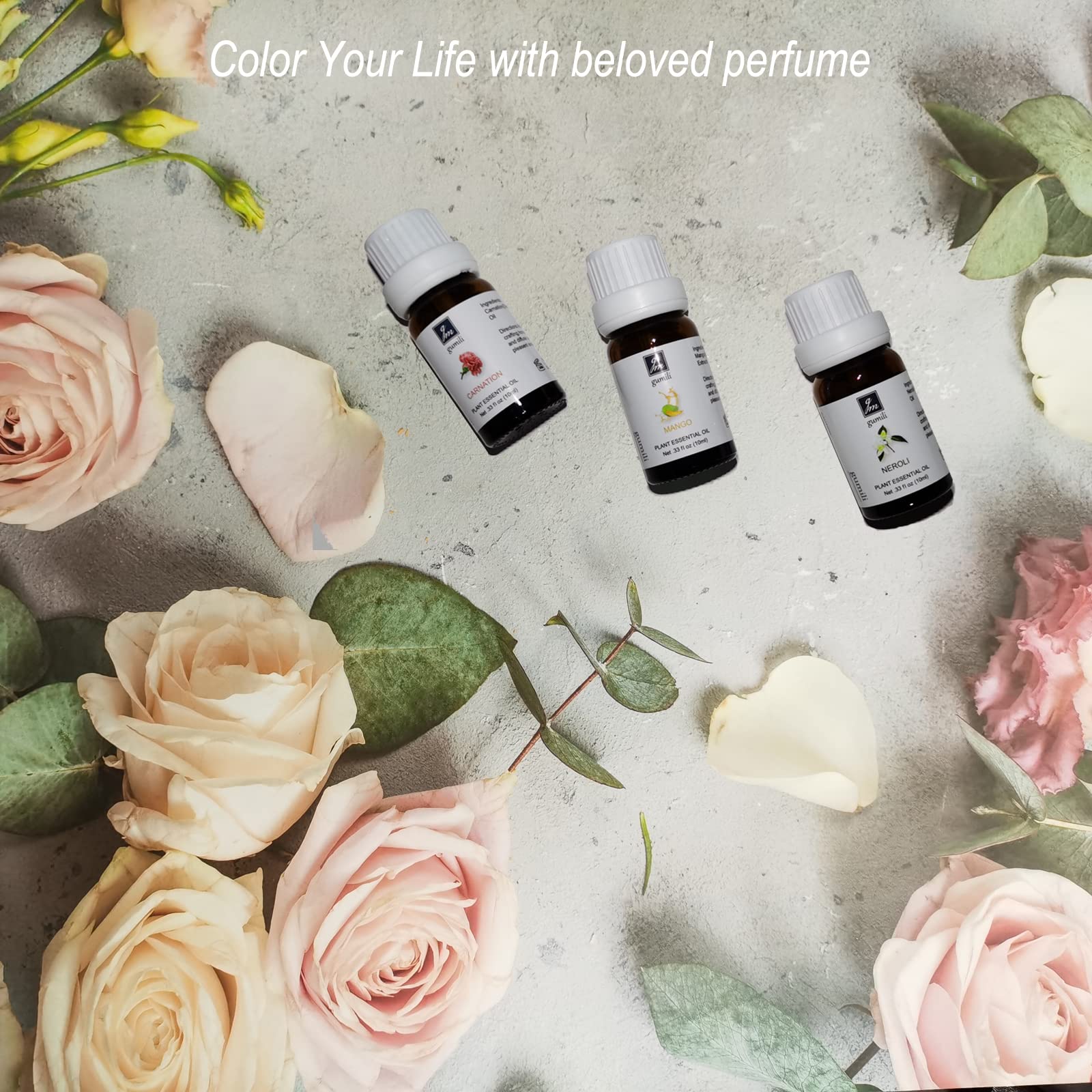 gm gumili Fragrance Oils Lotus Cherry Blossom Freesia for Diffusers Aromatherapy, Humidifiers, Candles Soap Making, Laundry, Fragrance DIY and More,Pure Natural - 3x10ml
