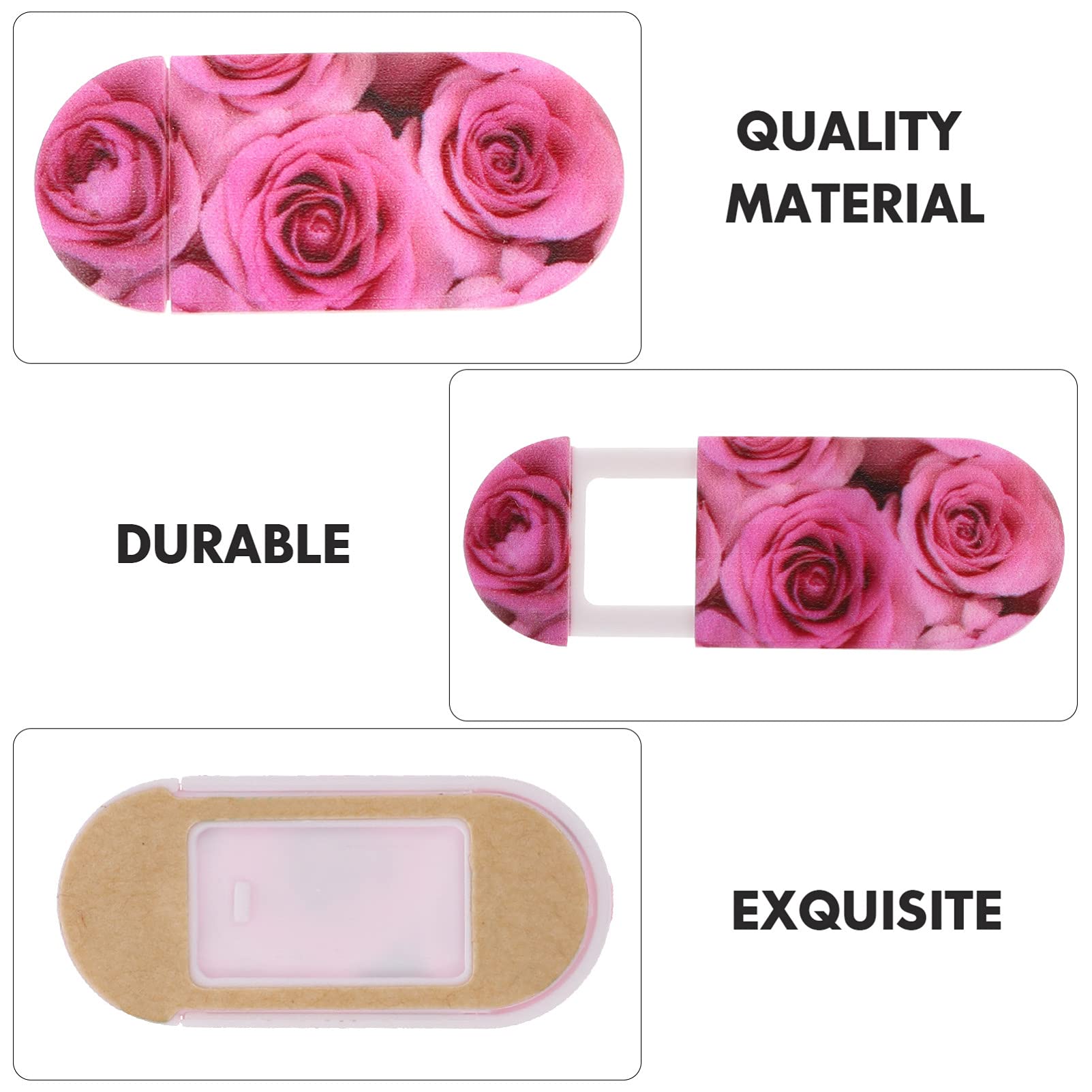 Hemobllo 3pcs Privacy Cover Phone Webcam Cover Tablet Webcam Cover Anti-Peeping Covers Rose Pattern Protect Cover Creative Webcam Cover Anti-Peeking Protector Privacy Protector