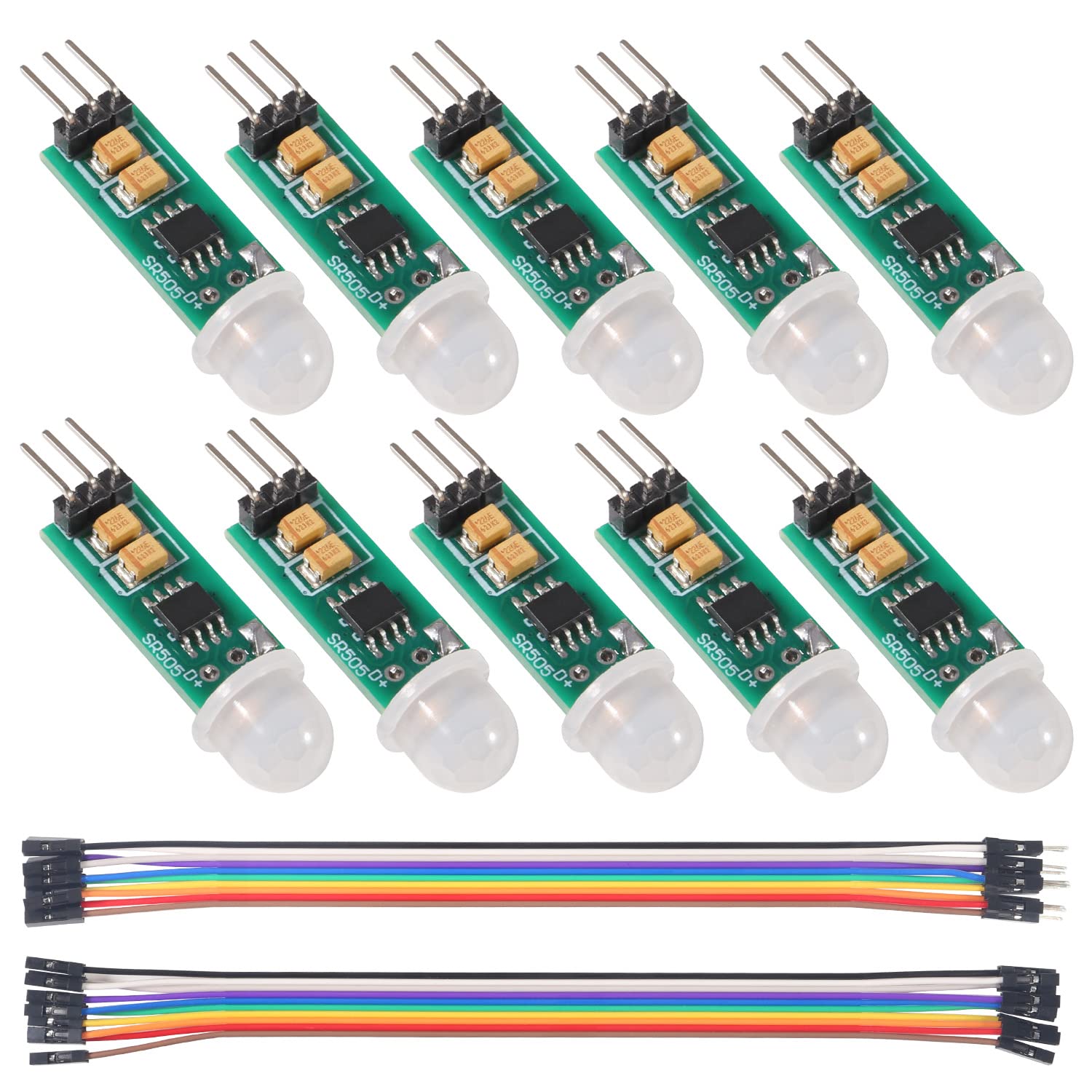 AEDIKO 10pcs HC-SR505 Human Motion Sensor Mini Infrared PIR Detector Switch Module High Power High Efficiency Digital Measurement for DIY Electronic Practice