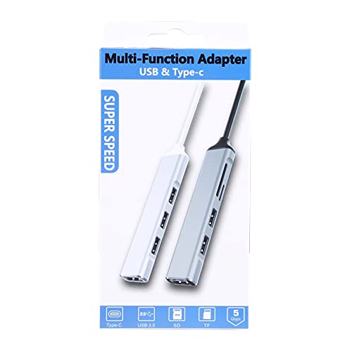 Convenient and Practical 5 in 1 USB-C/Type-C 3.1 to SD/TF Card Slot + 3 USB 3.0 Ports Multifunctional Docking Station HUB