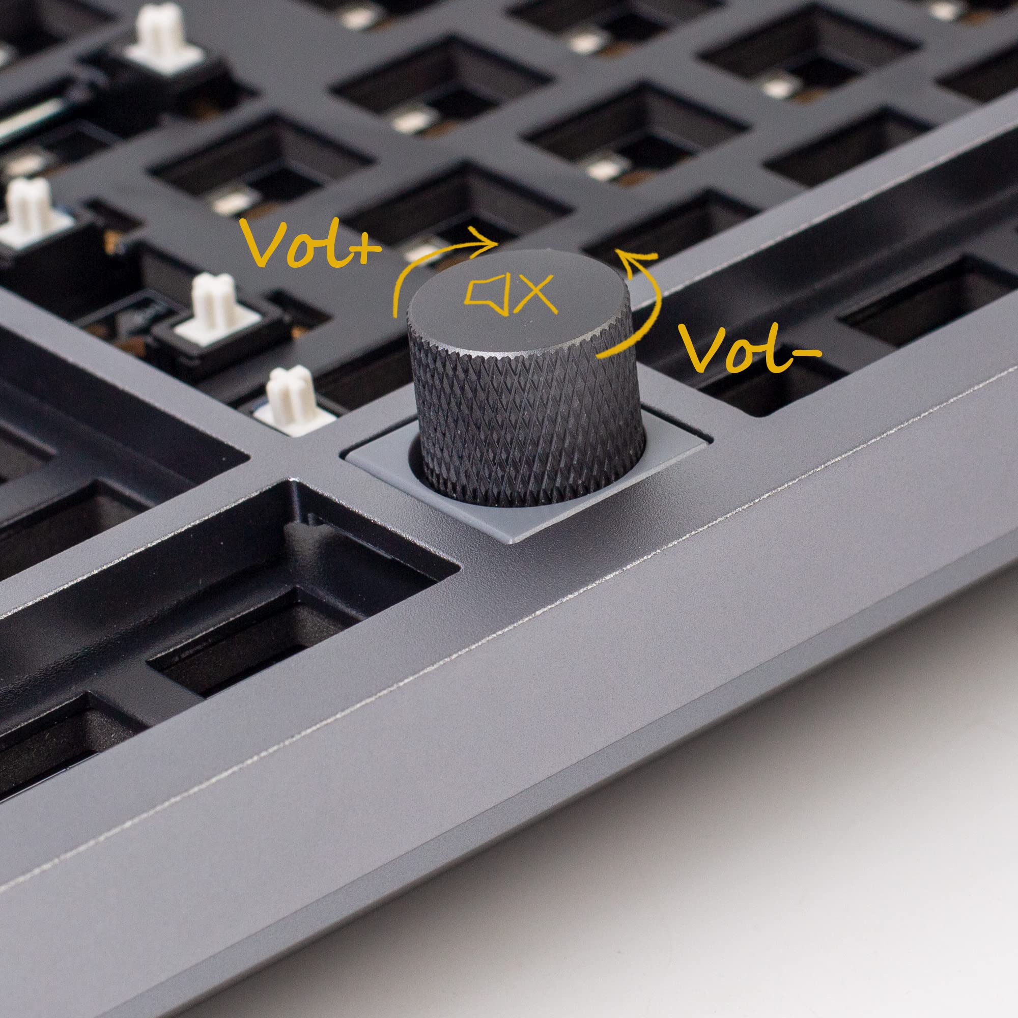 Keychron Q3 TKL Layout RGB Hot-Swappable Wired Custom Mechanical Keyboard Full Aluminum Knob ISO Barebone Version, with QMK/VIA Programmable Macro Double-Gasket DIY Kit for Mac Windows Linux-Grey
