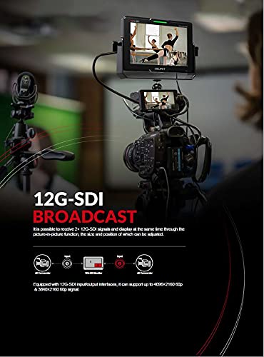 LILLIPUT 7" Q7-12G 7inch 2000nits 12G-SDI Ultra Brightness On-Camera Monitor-12G-SDI x 2 HDMI 2.0 x 1 Tally Output 12G-SDI x 2 HDMI 2.0 x 1 HDR 3D-LUT Waveform Level Meter Vector Scope