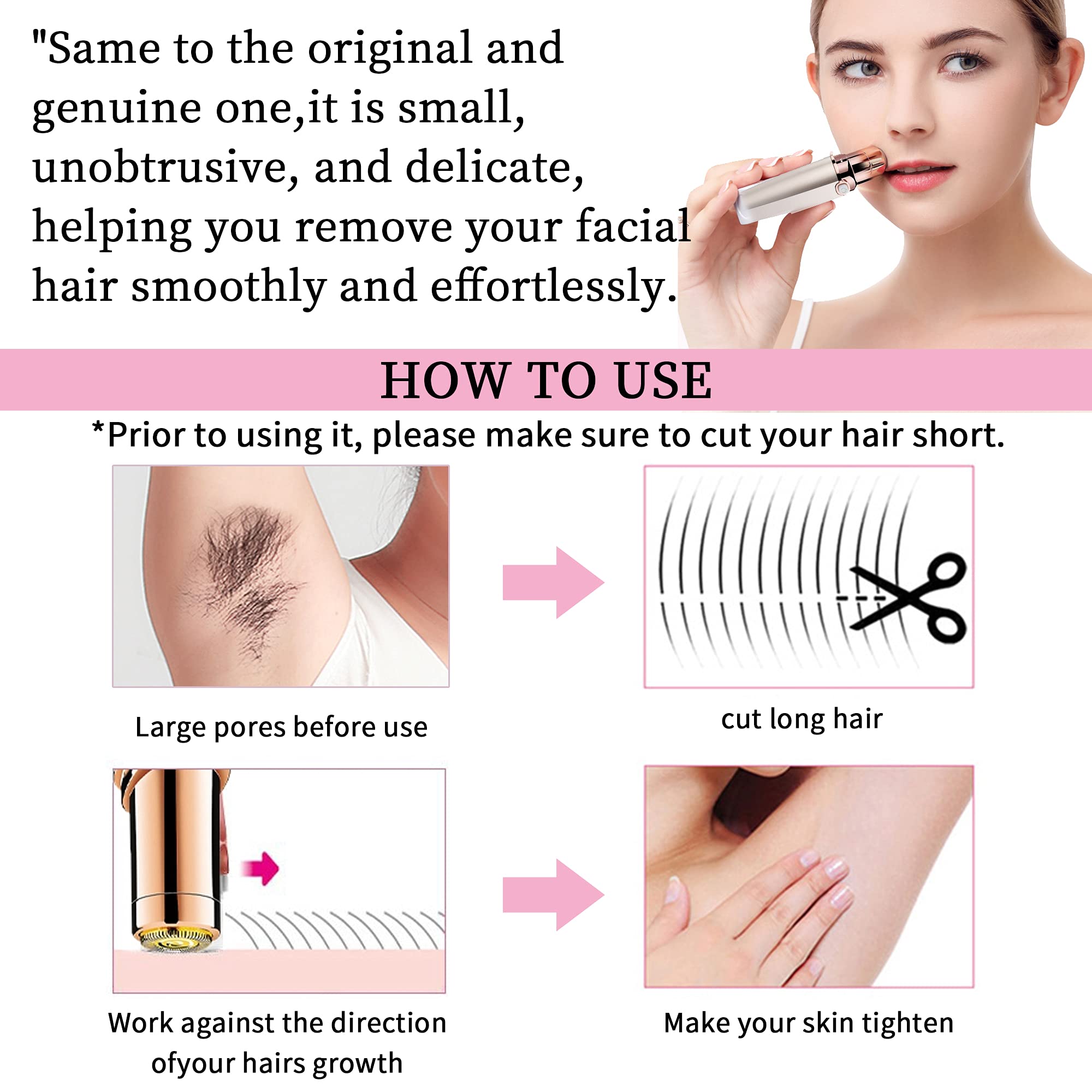 Facial Hair Remover Replacement Heads 4 Count, Compatible with Finishing Touch Flawless Facial Hair Removal Tool, Double Halo Second Generation
