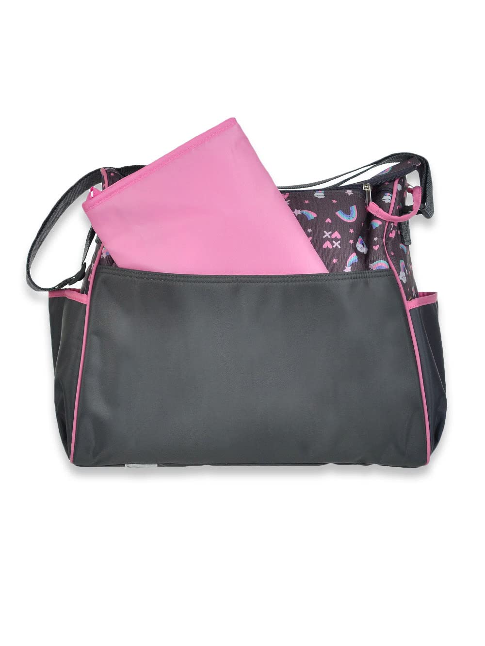 Babyboom Glitter Unicorn Duffle Diaper Bag (Babyboom,Glitter Unicorn,Gray,Pink)