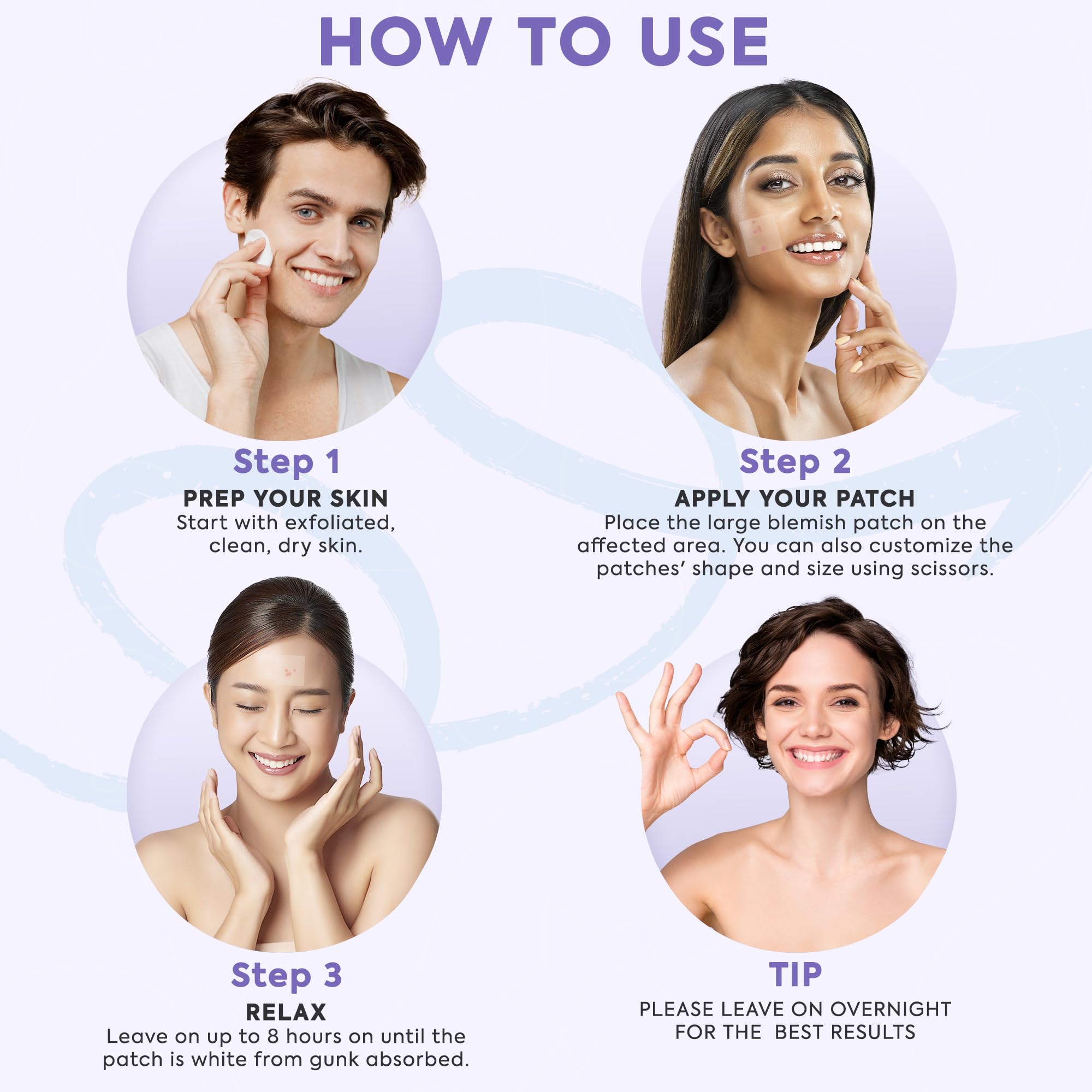 LivaClean 20CT Large Hydrocolloid Acne Patches - For Pore Spots Nose Face Cystic Pimple Zit Patch - Big Pimple Patches Hydrocolloid Bandages Strips Stickers Acne Patch XL Large