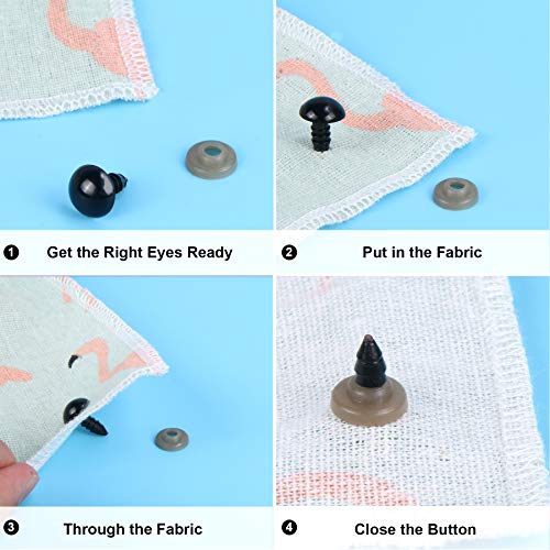 120PCS Plastic Safety Crochet Eyes Bulk with 120PCS Washers for Crochet Crafts (0.48Inch/12mm)