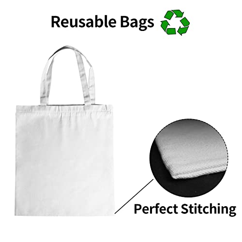 UOhost 8 PCS 100% Polyester Sublimation Blank Canvas Tote Bags with Zipper for Women Kids Gift,Resuable Washable