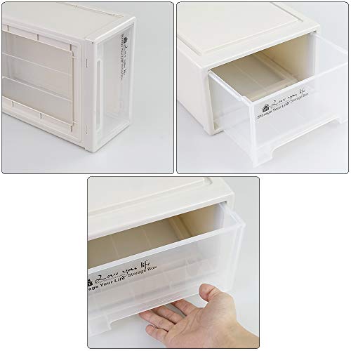 Rinboat 12 Quart Plastic Stacking Storage Drawer Unit Front Box, 1 Pack