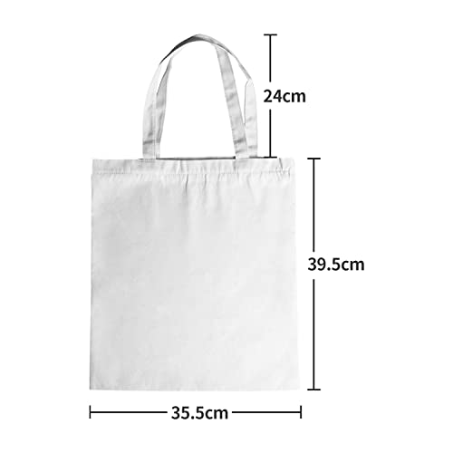 UOhost 8 PCS 100% Polyester Sublimation Blank Canvas Tote Bags with Zipper for Women Kids Gift,Resuable Washable