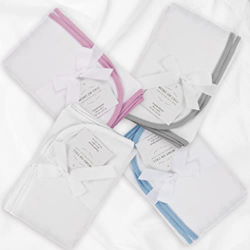 MOMS ON CALL Baby & Newborn Swaddle Blanket | 0-3 Months | Nursery Baby Gift | 48 X 48 Inch | 100% Cotton | Modern White