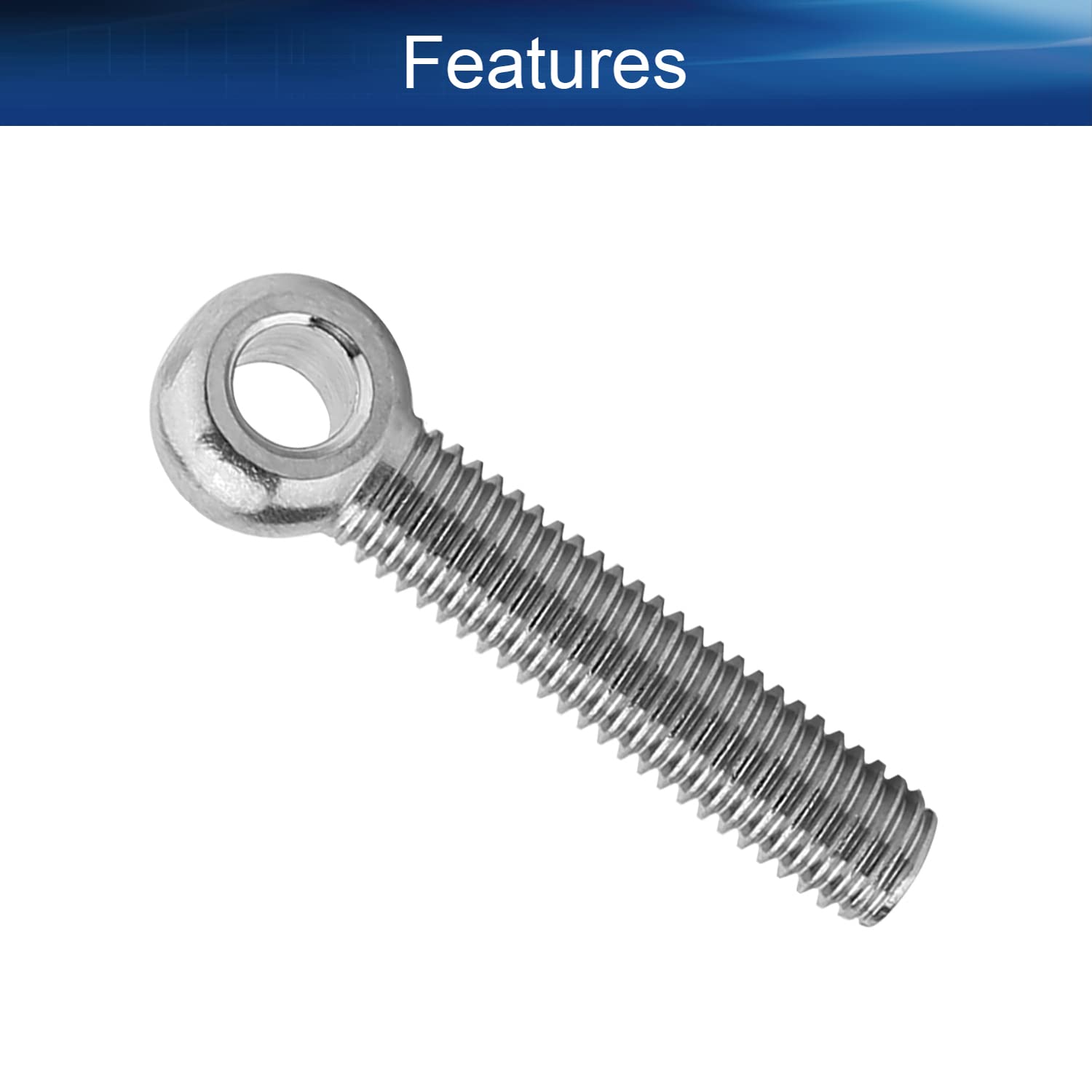 Yinpecly M8x40mm Eye Shape Bolt, 304 Stainless Steel Fish Eye Bolt, Lifting Ring Eye Bolts, 6mm x 14mm(IDxOD) Closed Rod Eye Screw Bolts Metric Thread, 2Pcs