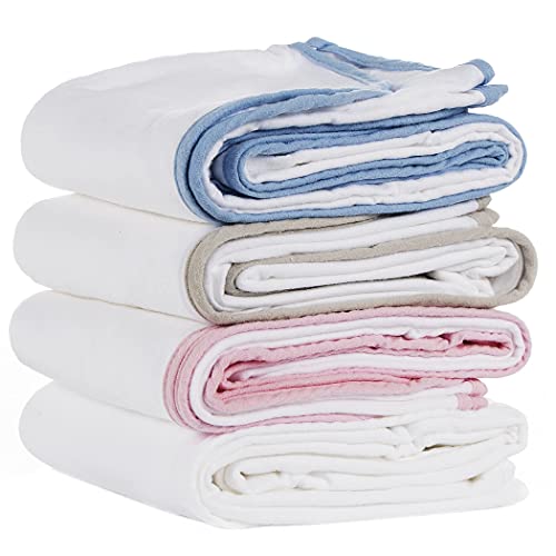 MOMS ON CALL Baby & Newborn Swaddle Blanket | 0-3 Months | Nursery Baby Gift | 48 X 48 Inch | 100% Cotton | Modern White