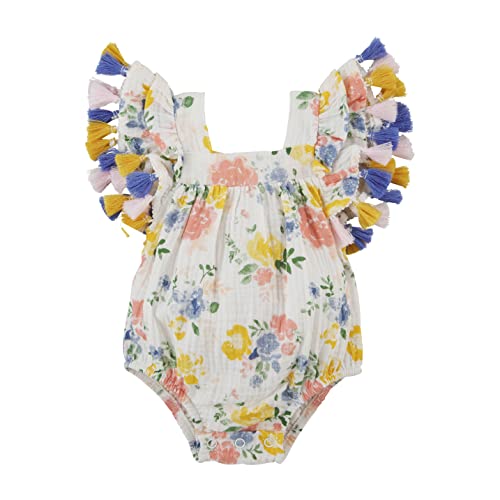 Mud Pie baby girls Mud Pie Floral Tassel Bubble, Floral Tassel, 3-6 Months US