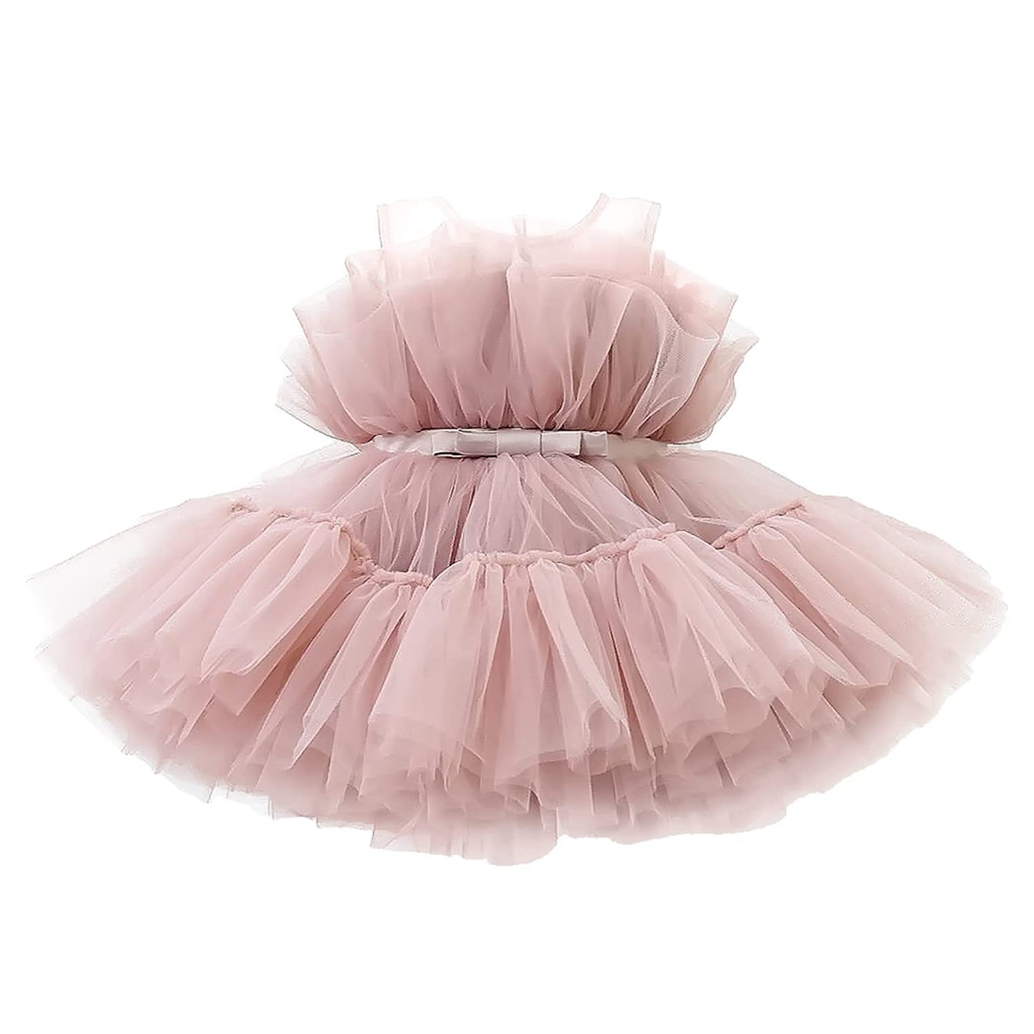 Nileafes Toddler Formal Dress Tulle Fluffy Dresses Baby Girls Princess Dress Size90 (1-2 Years,766 Pink-N)