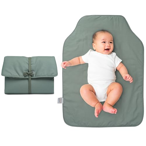 Natemia Portable Diaper Changing Pad - Light, Soft & Machine Washable Percale Cotton Foldable Baby Changing Mat