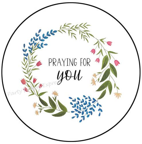 1.5" Inch Praying for You Stickers - Sympathy Stickers - Prayer Stickers Envelope Seals Labels - #AA61RK (90 Pcs)