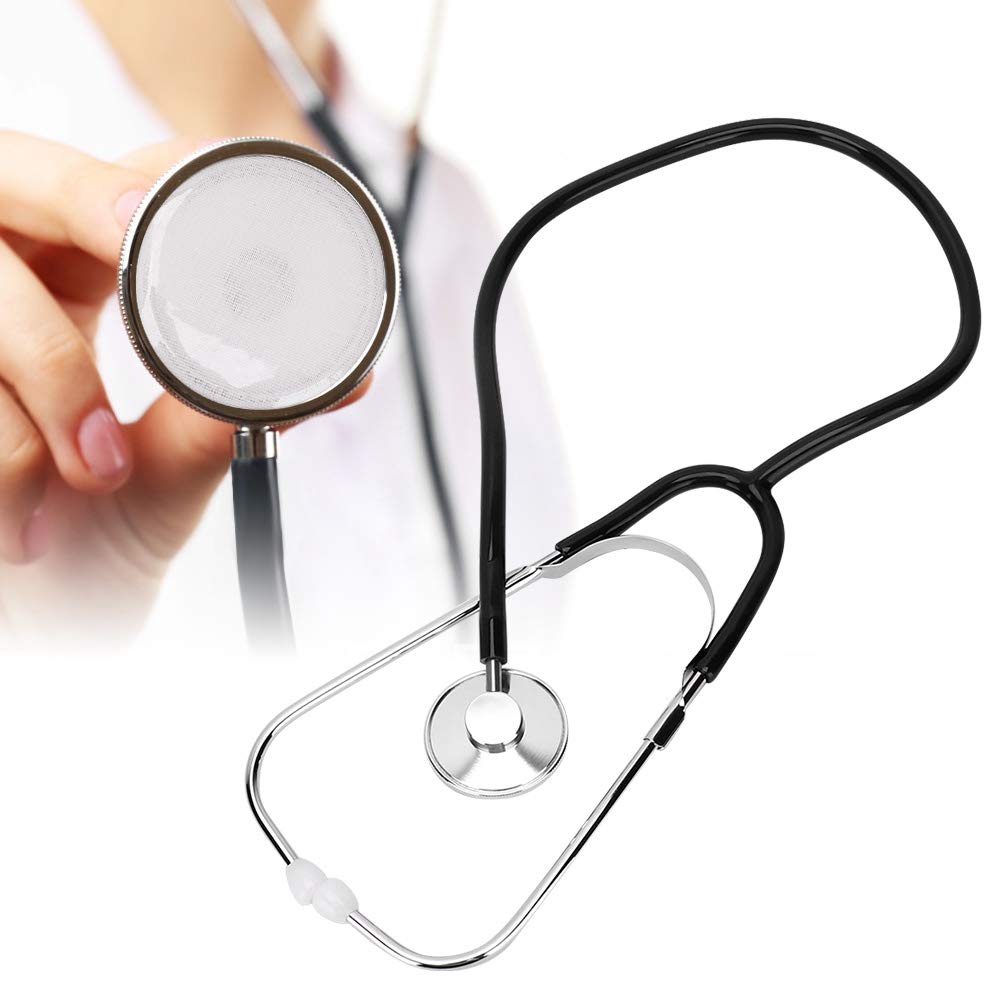 Single Head Stethoscope, Lightweight Aluminium Alloy Heart Lung Detection Echoscope for Doctors/Nurses/Nursing Students, for Medical/Home(Black)