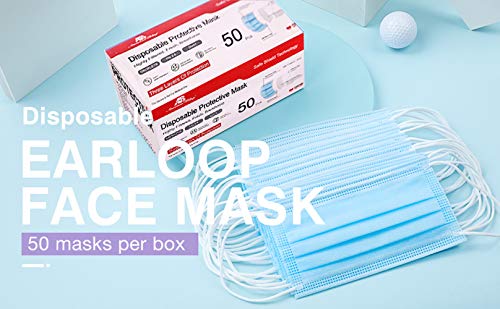 2000 PCS Bulk Blue Face Masks (40 Packs, 50pcs/Pack), Non Woven Thick 3-Layers Breathable Facial Masks with Adjustable Earloop, Mouth and Nose Cover