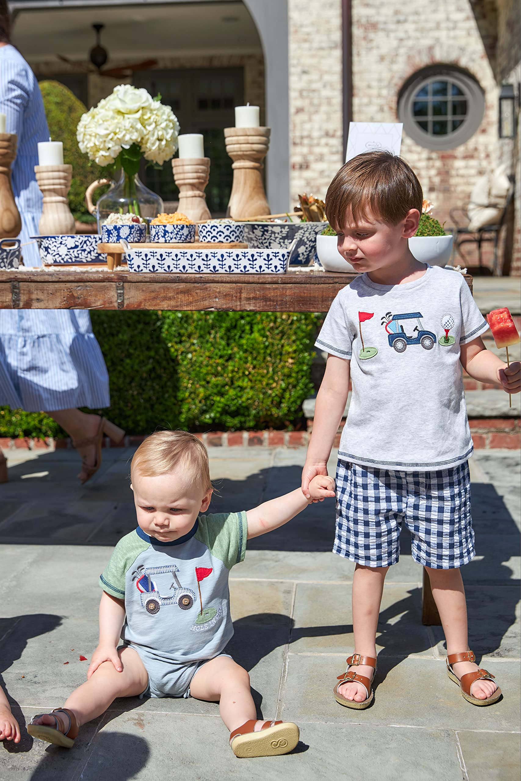 Mud Pie baby boys Short Set, Grey, Medium US
