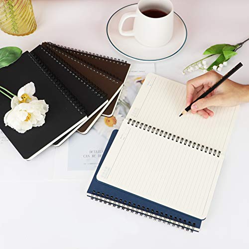 EUSOAR Spiral Lined Notebook, A5 6 packs 5.5"X8.3" 120 Pages Lined Travel Writing Notebooks Journal, Memo Notepad Sketchbook, Students College Office Business Subject Diary Ruled Book-3 Colors