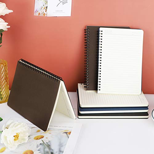 EUSOAR Spiral Lined Notebook, A5 6 packs 5.5"X8.3" 120 Pages Lined Travel Writing Notebooks Journal, Memo Notepad Sketchbook, Students College Office Business Subject Diary Ruled Book-3 Colors