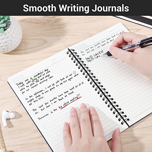 EUSOAR Spiral Lined Notebook, A5 6 packs 5.5"X8.3" 120 Pages Lined Travel Writing Notebooks Journal, Memo Notepad Sketchbook, Students College Office Business Subject Diary Ruled Book-3 Colors