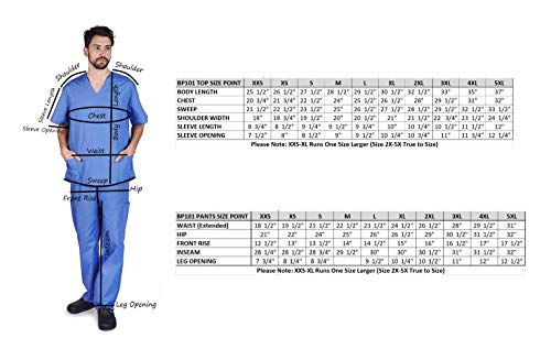 M&M Scrubs Men's Scrub Set Medical Scrub Tops and Pants (Large, Black)